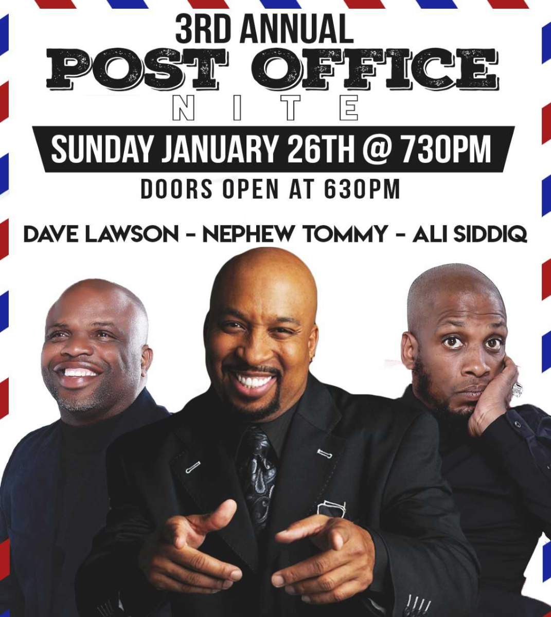 3RD Annual POST OFFICE NITE Comedy Show: Starring Ali Siddiq, Nephew ...