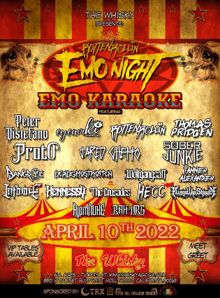 Rottin Rollin Emo Night - Emo Karaoke, Peter Destefano, Eyeamki, Jared ...