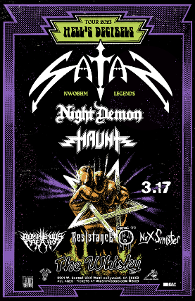 SATAN, Night Demon, Haunt, Blasphemous Creation, Resistance, Signal 99 ...